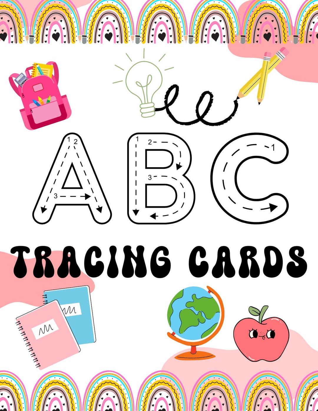 Editable ABC Tracing Card Template | Kids Letter Tracing | Handwriting ...