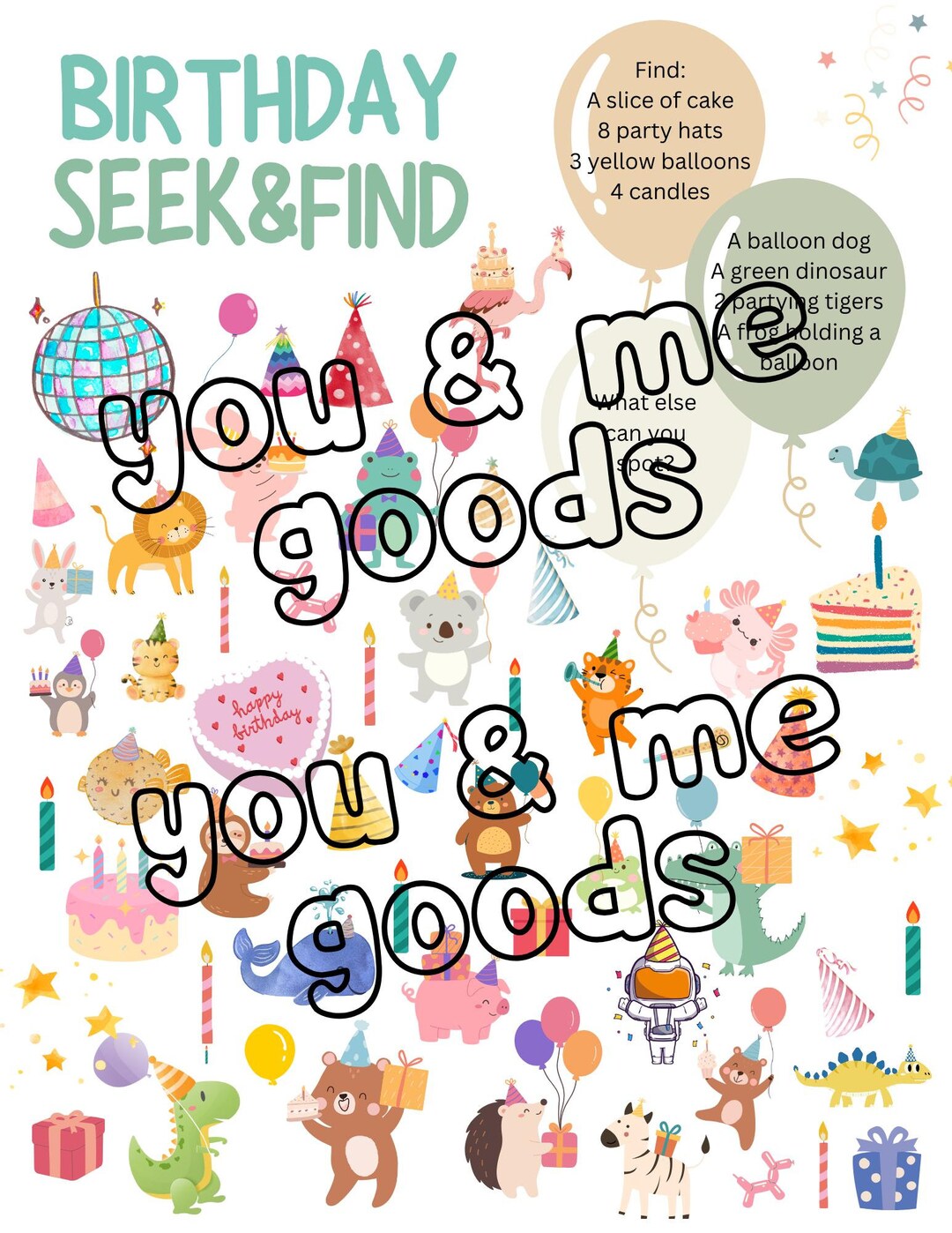 Birthday Seek and Find (party Favor, Screen-free Activity, Rainy Day ...