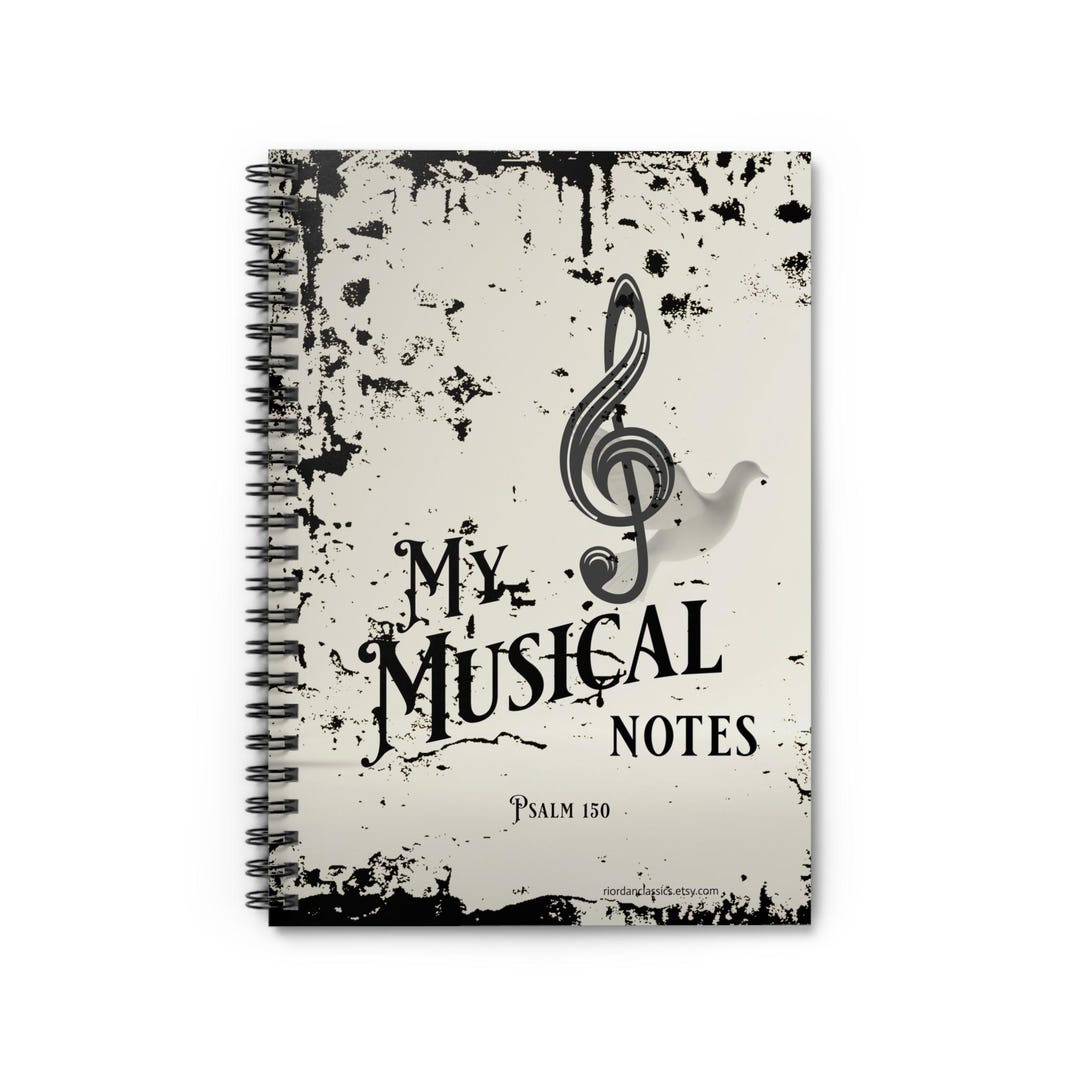 Spiral Notebook, MY MUSICAL NOTES psalm 150 Ruled Line, Music Journal ...