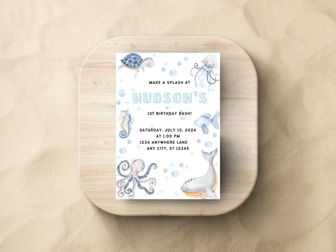 Ocean Theme Invitation | Under the Sea Birthday Invite | Underwater ...