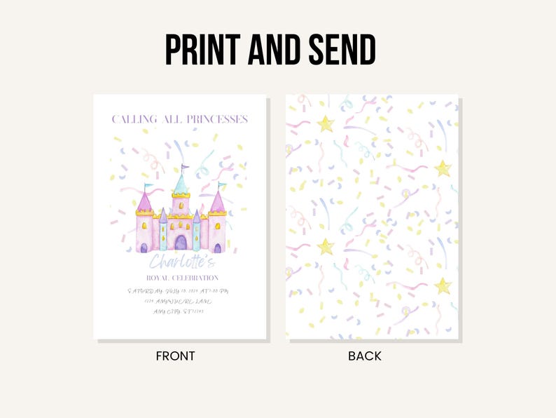 Princess Castle Invitation | Fairy Tale Birthday Invitation | Princess ...