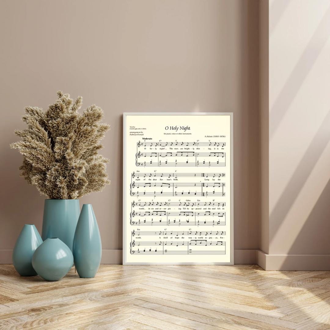 Music Notes Poster Christmas Poster Vintage Sheet Music Notes ...