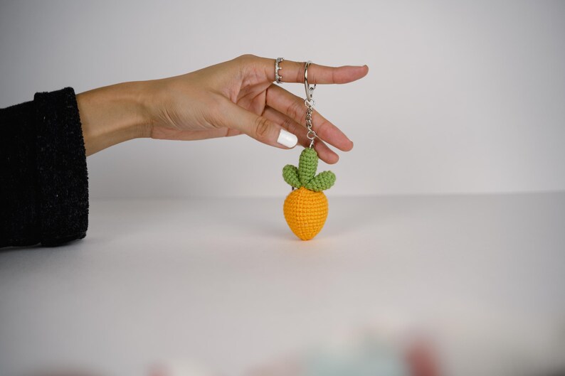 Handmade Carrot Keychain - Cute Crochet Vegetable Keychain, Farmer's ...