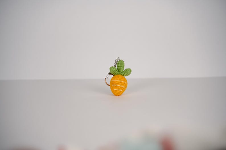 Handmade Carrot Keychain - Cute Crochet Vegetable Keychain, Farmer's ...