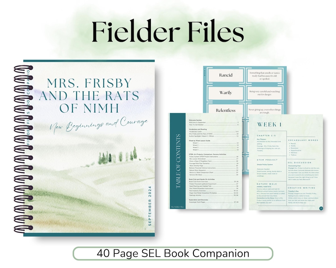 Mrs. Frisby and the Rats of NIMH: SEL Homeschool Curriculum | Hands-on ...