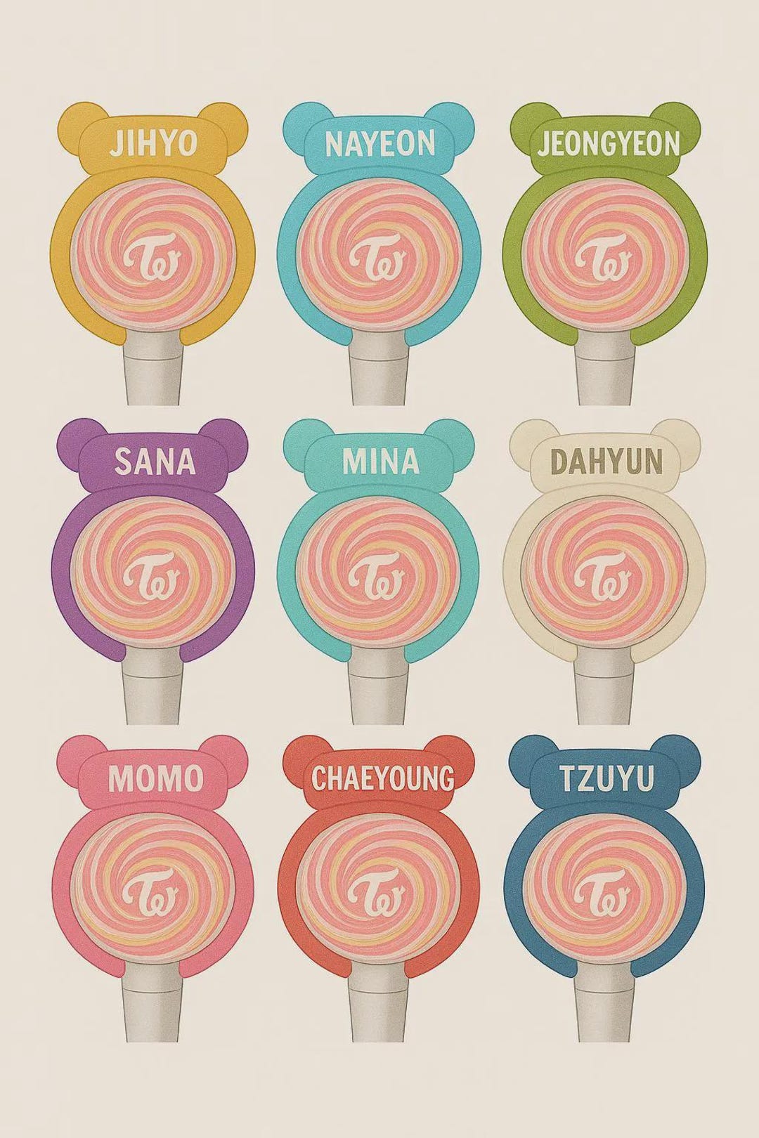 TWICE Lightstick Cover, for Concert or as a Gift! Sana/momo/tzuyu/jihyo ...