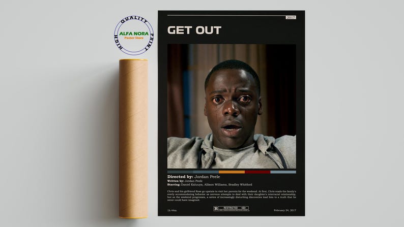 Get Out Poster | Horror Movie Wall Art | Jordan Peele Film Print ...