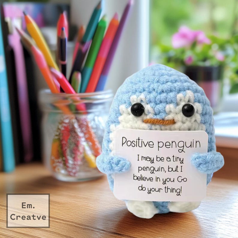 Cute Crochet Positive Desk Buddy, Graduation Gift, Motivational Gift ...