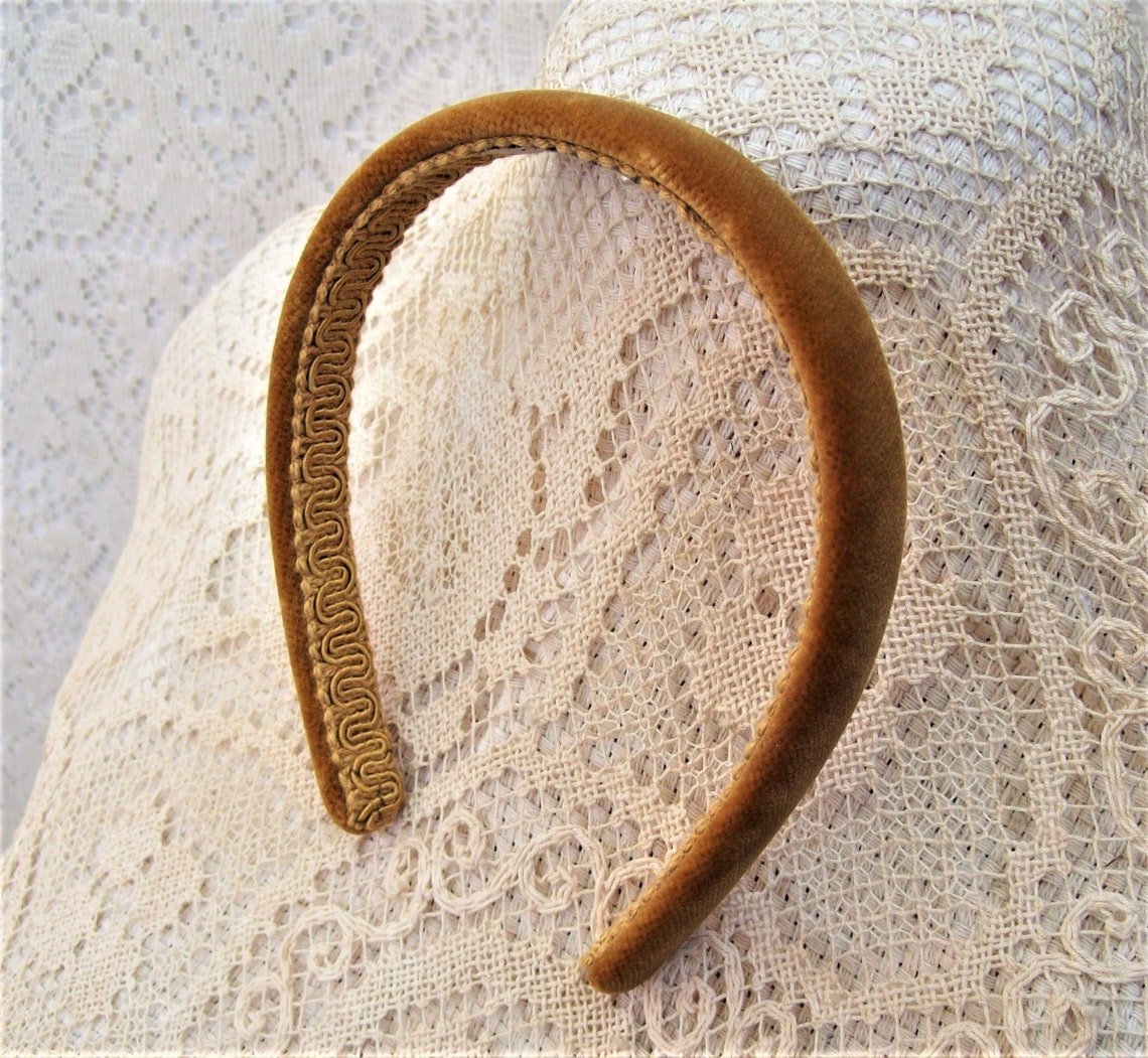 Narrow Velvet Headband Mustard - Etsy