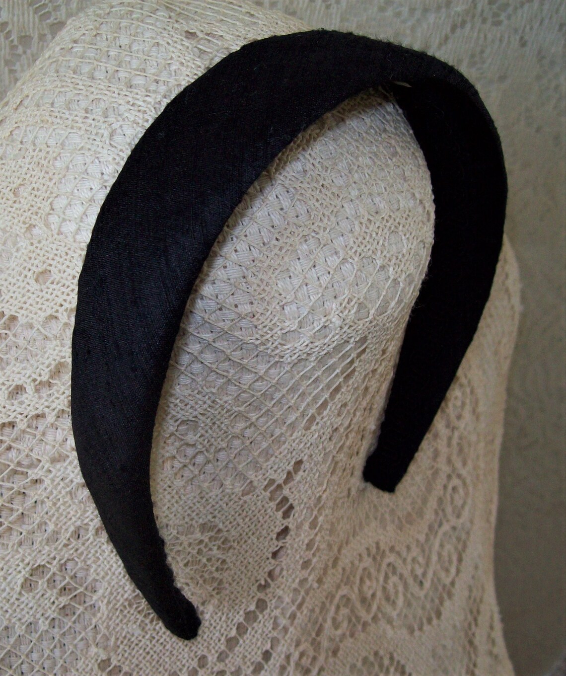 Classic Headband Black Silk | Etsy