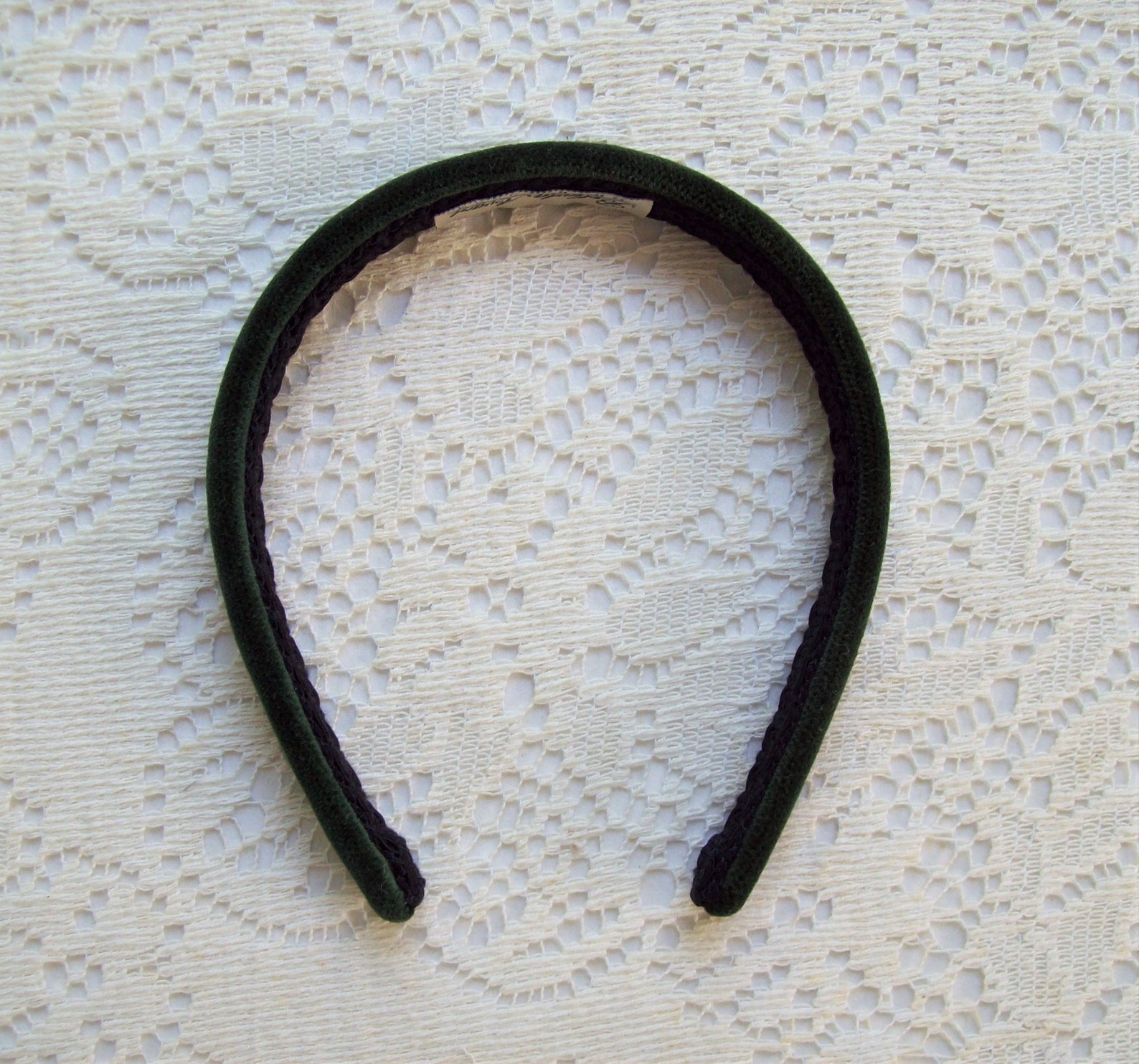 Narrow velvet hairband green | Etsy