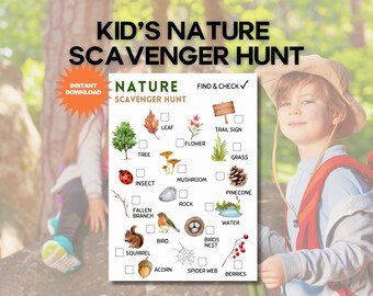 Outdoor Scavenger Hunt Printable for Kids - (1 Pages) Fun Nature ...