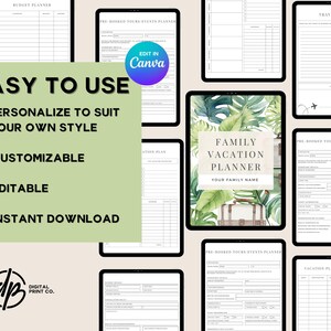 Ultimate Family Vacation Planner | Digital Download Editable Travel ...