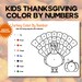 Kids Thanksgiving Color by Numbers Activity Download Instant Fun ...