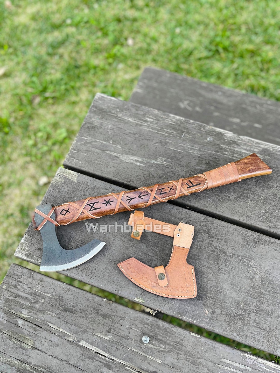 D2 Steel Throwing Axe,eagle ,viking Axe,damascus Bearded Axe, Damascus ...