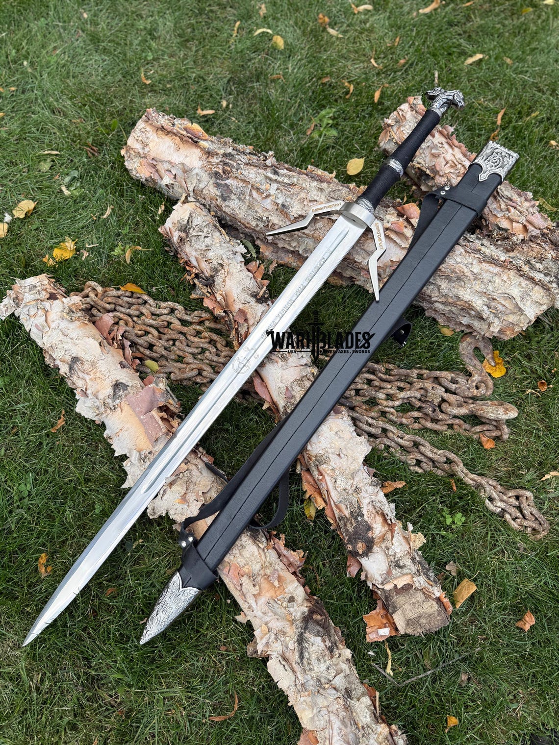 Silver Rune Sword of Geralt, the Witcher Replica - Etsy