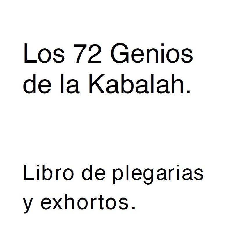 Cábala Judía Los 72 Genios de la Kabalah Libro Digital PDF en Español ...
