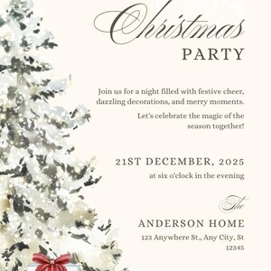 Classy Christmas Party Invitation | Customizable | Canva Template ...