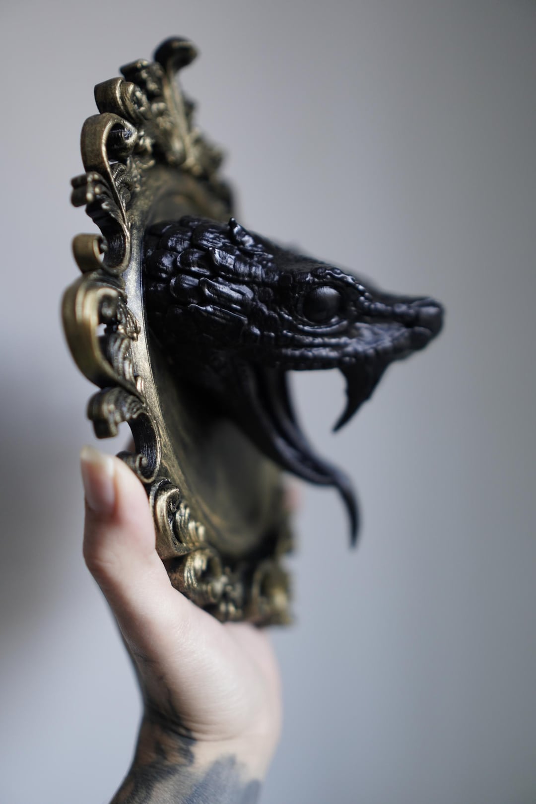 Lilith Serpent Wall Art With Baroque Frame – Gothic Dark Academia Home ...