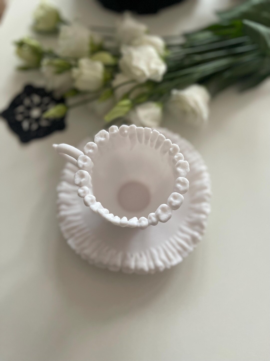 Gothic Tooth Teacup & Saucer – Decorative Art Piece Dark Academia ...