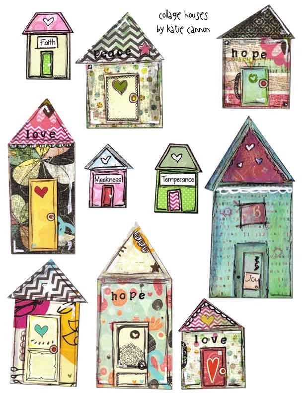 Mixed Media Printable Collage Houses Art Journaling Ephemera - Etsy