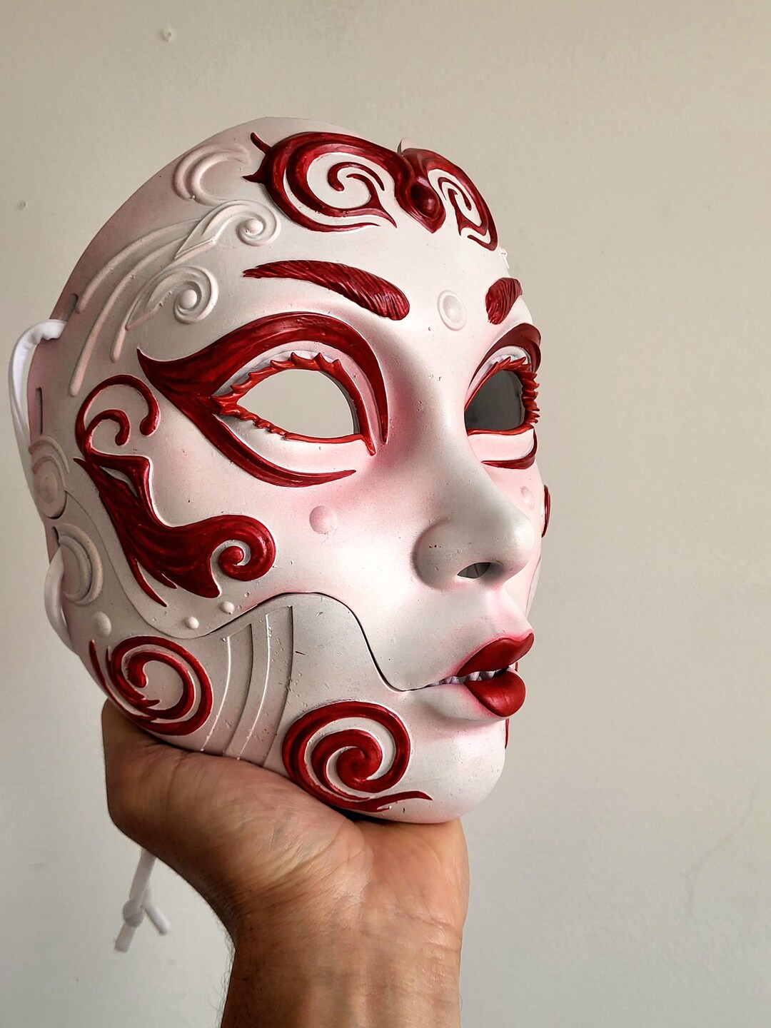 Geisha Japanese Articulated Mask - Etsy