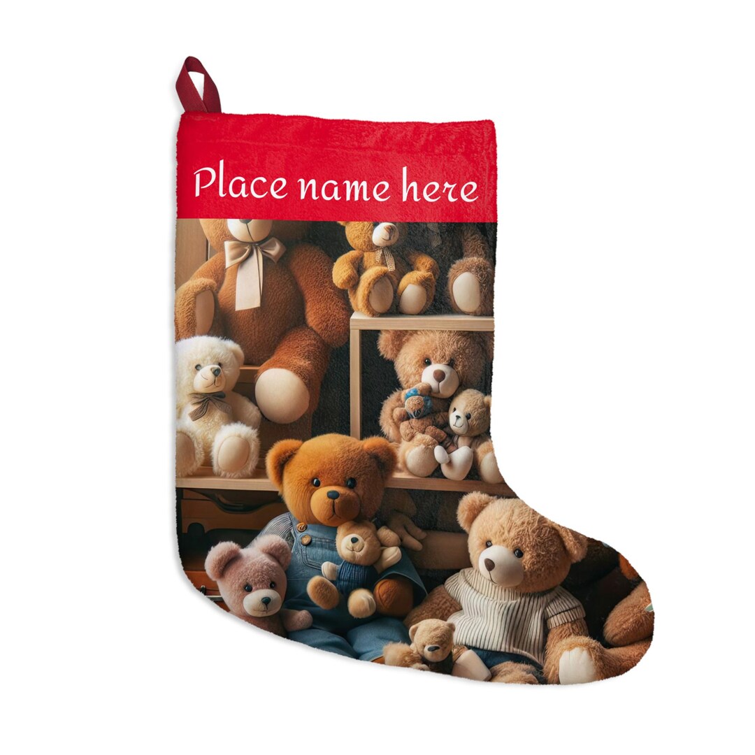 Teddy Bear Christmas Stocking Customizable Gift for Him Stocking Gift ...