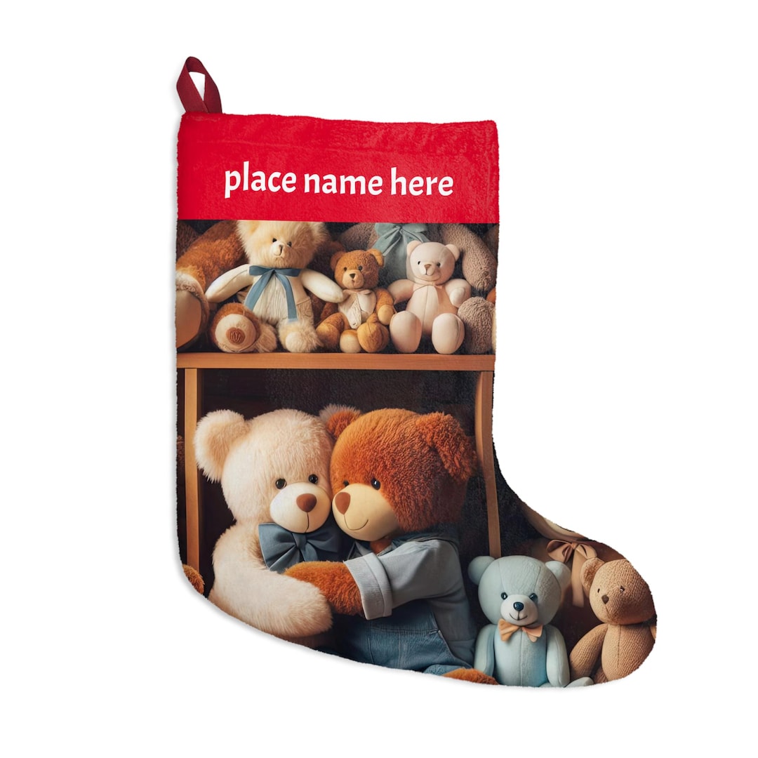 Teddy Bear Christmas Stocking Customizable Gift for Him Stocking Gift ...