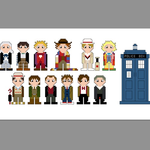 Doctor Who Tardis 032 Modern Cross Stitch Pattern Counted | Etsy