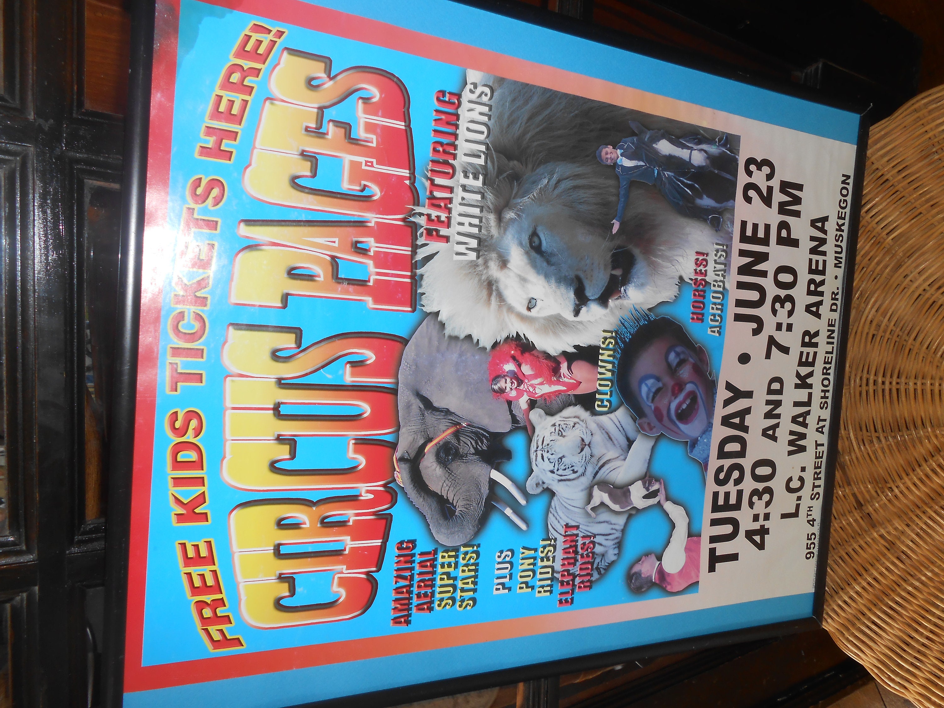 Vintage Circus Poster, LC Walker Arena Muskegon Michigan, Circus Pages ...