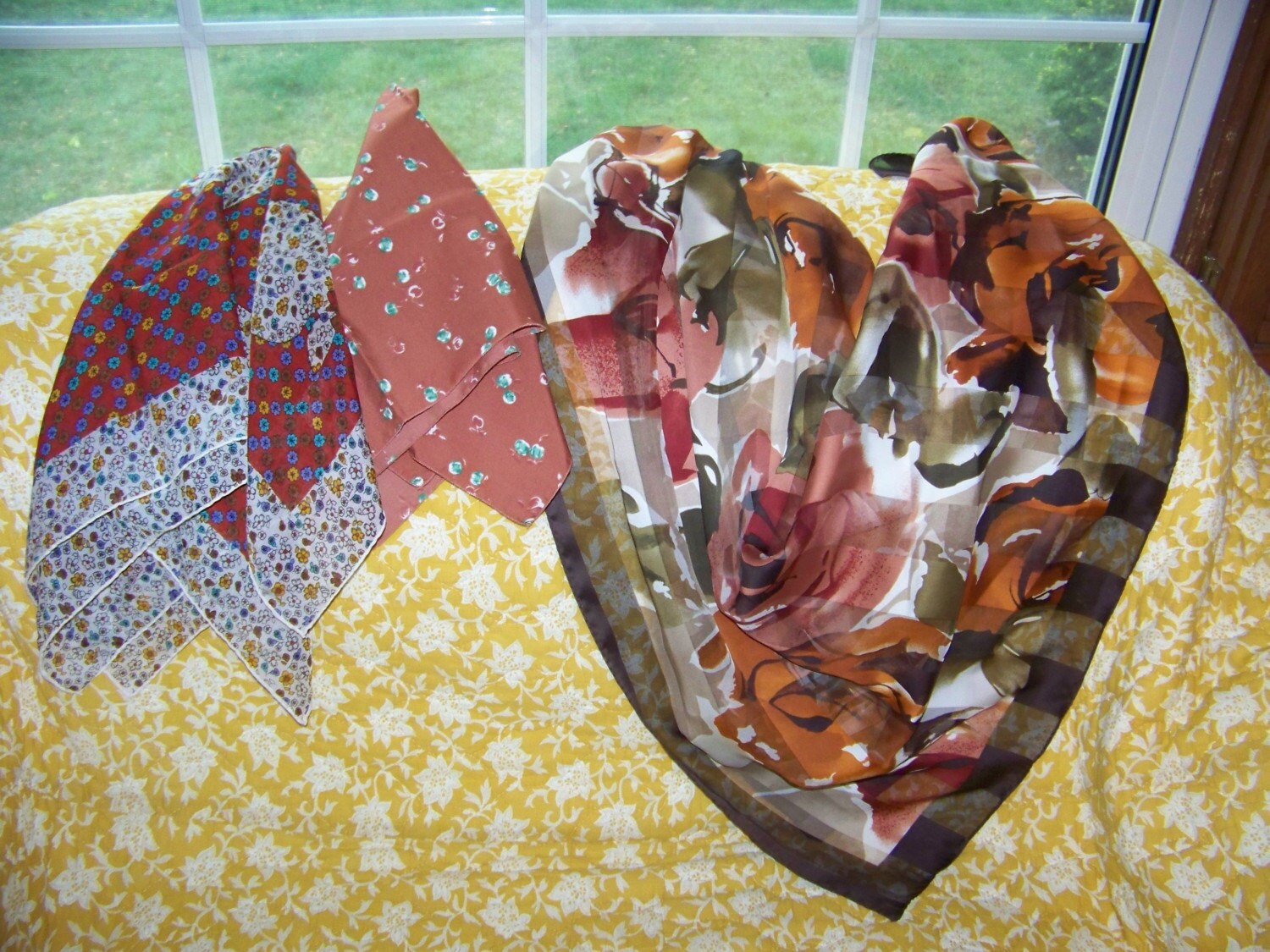 Three Autumn Vintage Scarfs - Etsy
