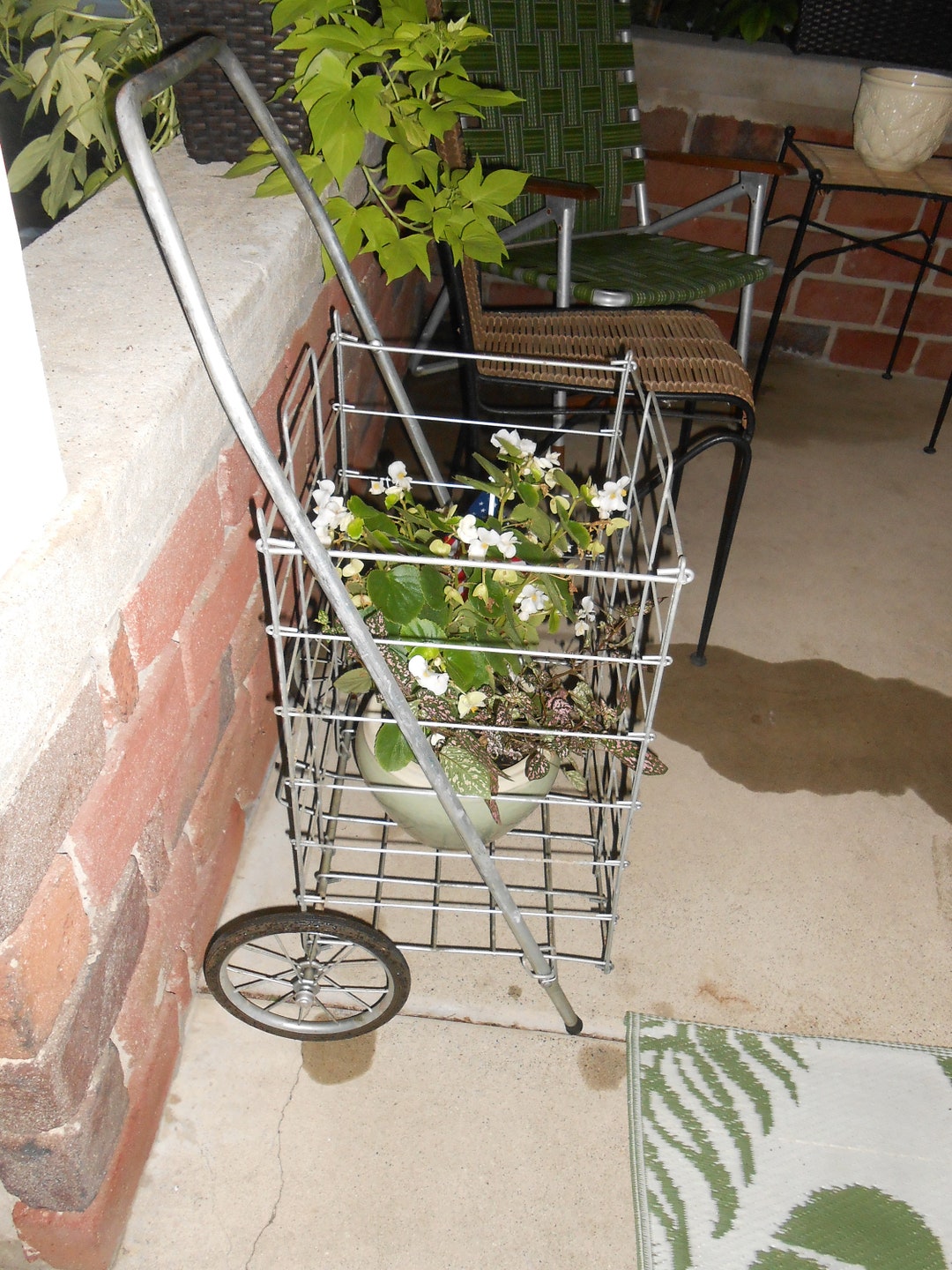 Rustic Vintage Rolling Cart, by Dennis Mitchell Industries Metal Wire ...