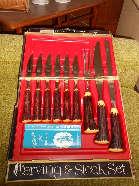 Vintage Washington Forge Carving and Steak Set Never Used | Etsy