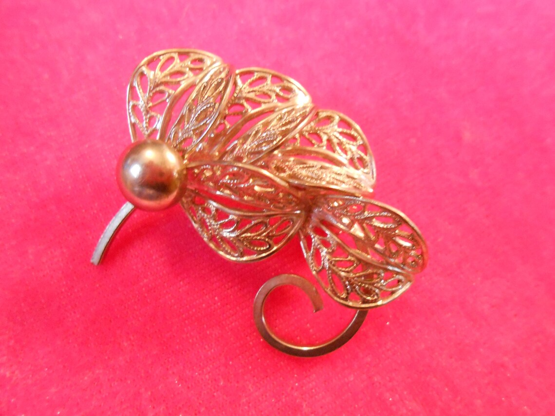 Unique Silver Filigree Hummingbird Brooch/pin - Etsy