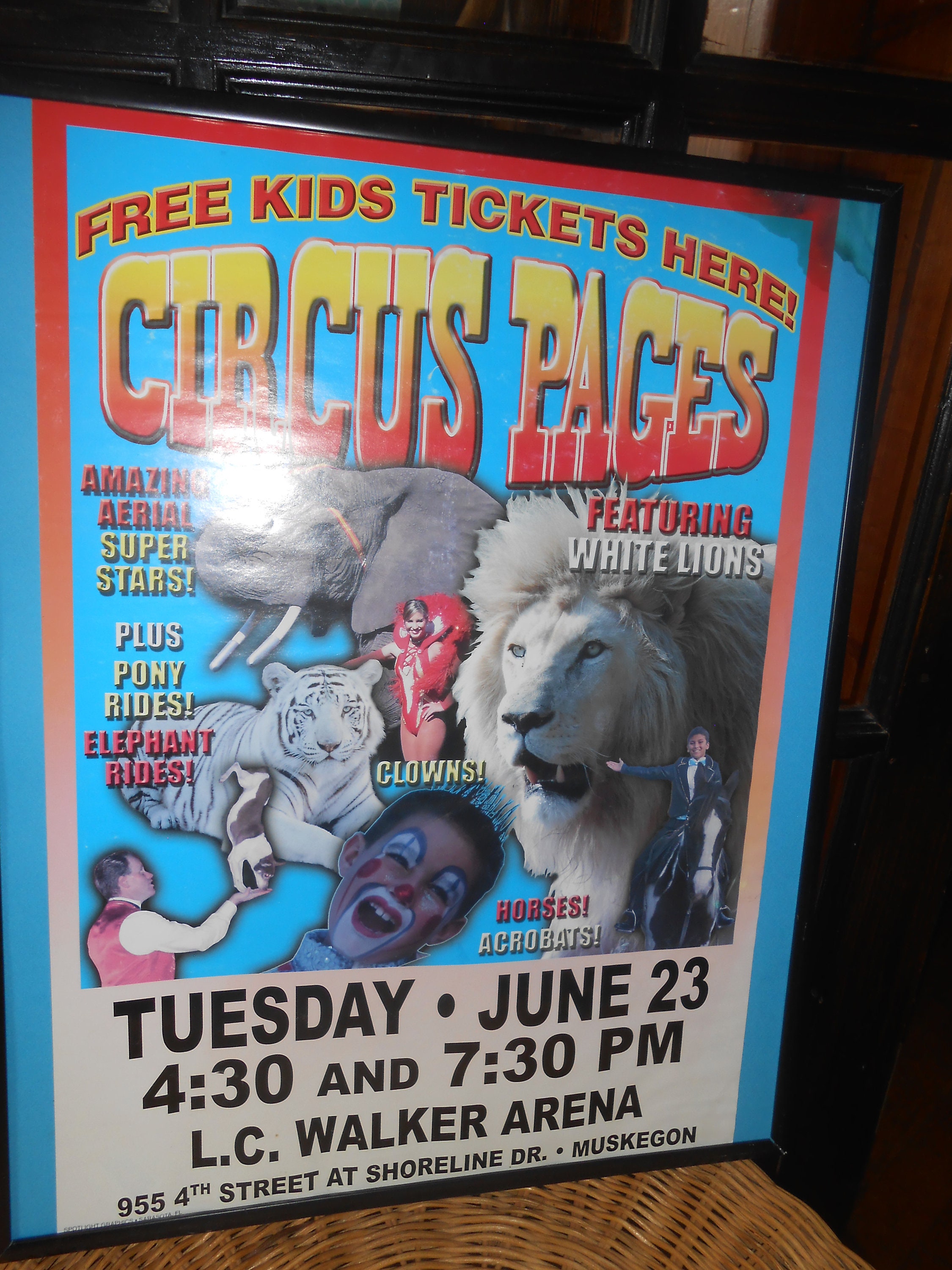 Vintage Circus Poster, LC Walker Arena Muskegon Michigan, Circus Pages ...