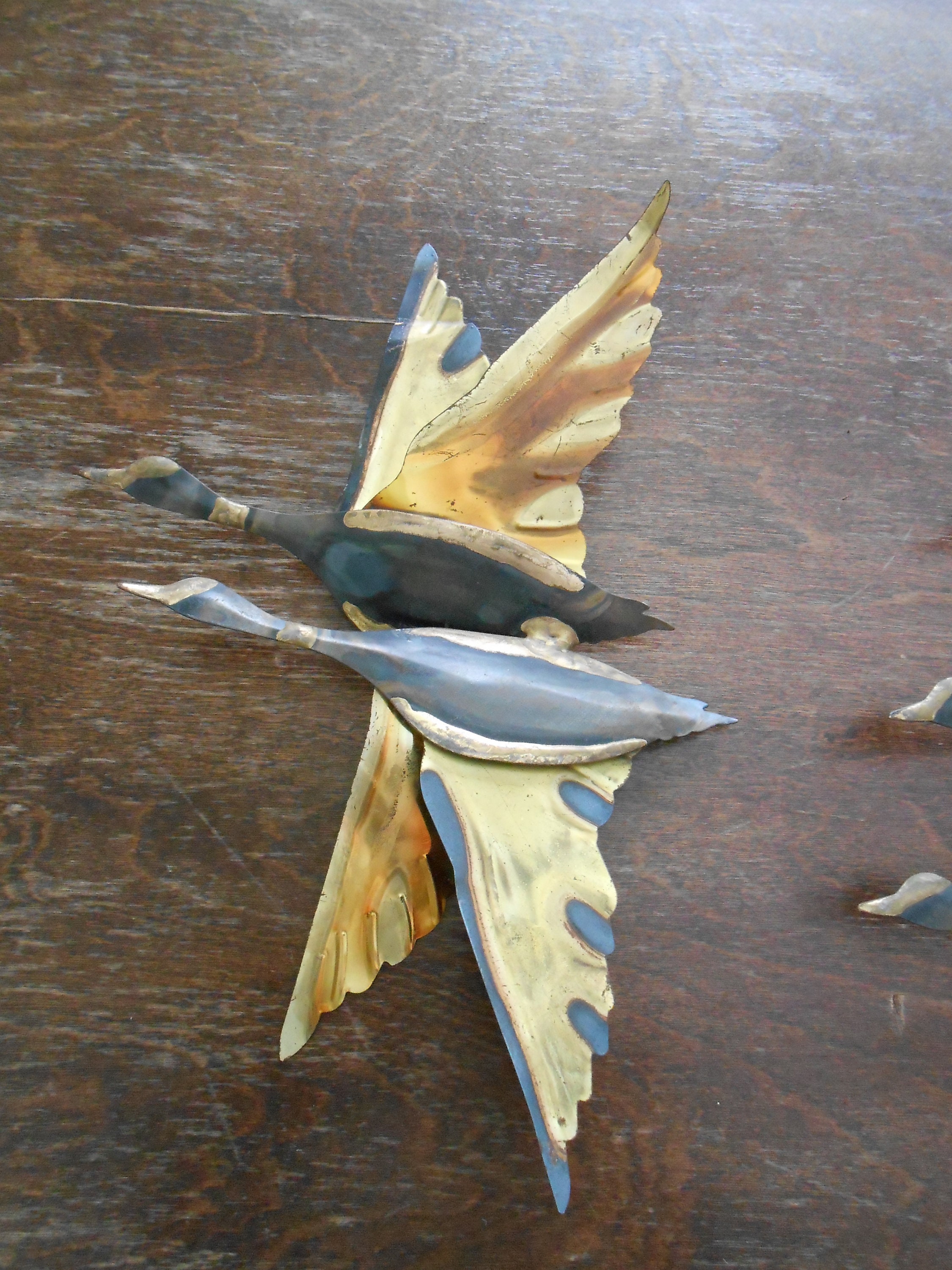 Vintage Set of Three Copper Ducks/Geese In Flight Wall | Etsy