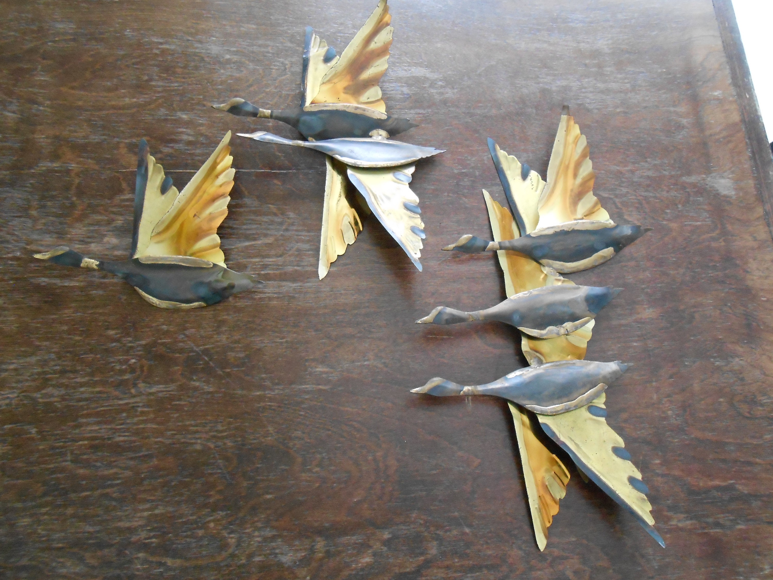 Vintage Set of Three Copper Ducks/geese in Flight Wall Hanging, Mid ...