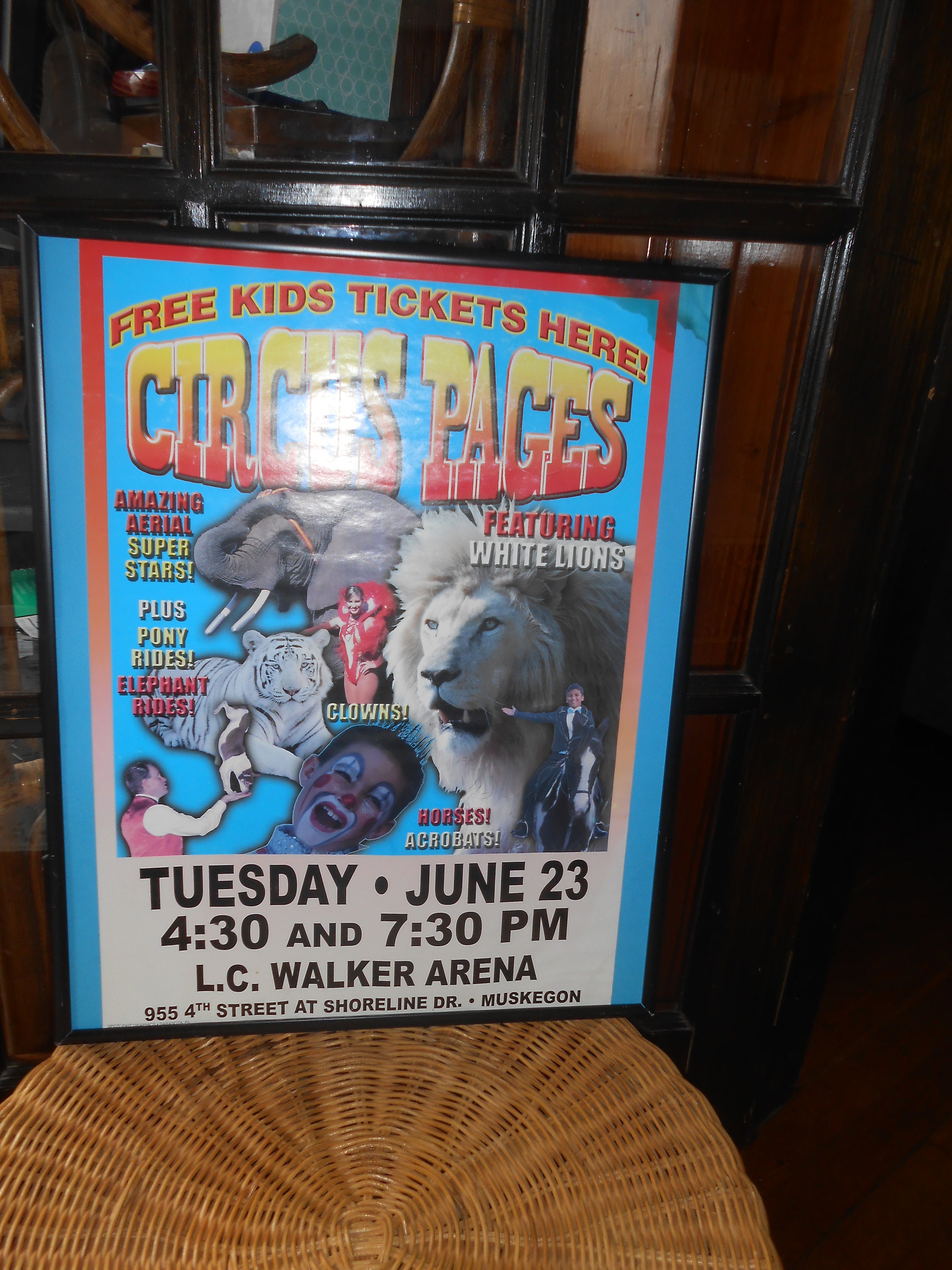 Vintage Circus Poster, LC Walker Arena Muskegon Michigan, Circus Pages ...