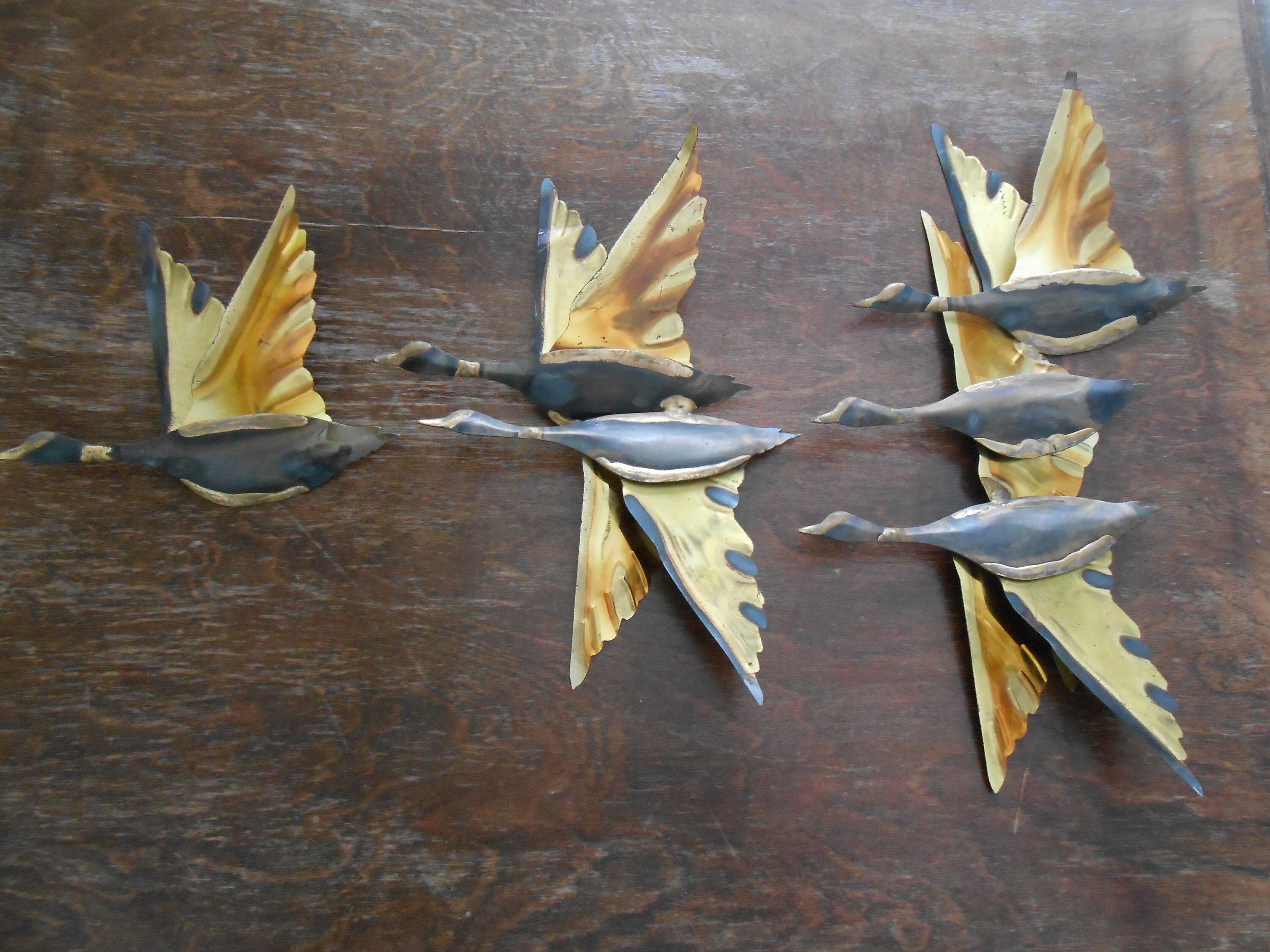 Vintage Set of Three Copper Ducks/geese in Flight Wall Hanging, Mid ...