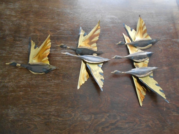Vintage Set of Three Copper Ducks/geese in Flight Wall | Etsy