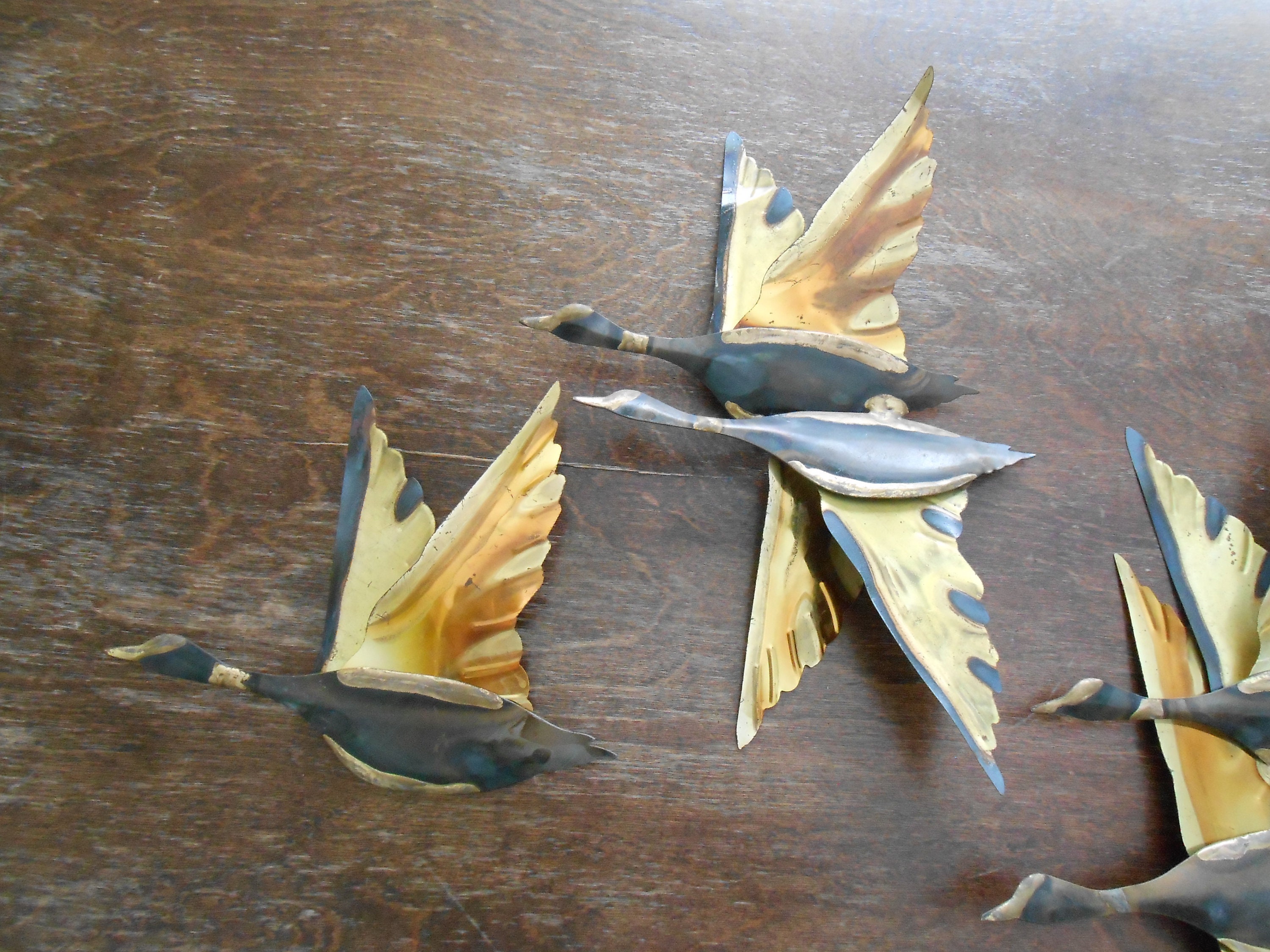 Vintage Set of Three Copper Ducks/geese in Flight Wall Hanging, Mid ...