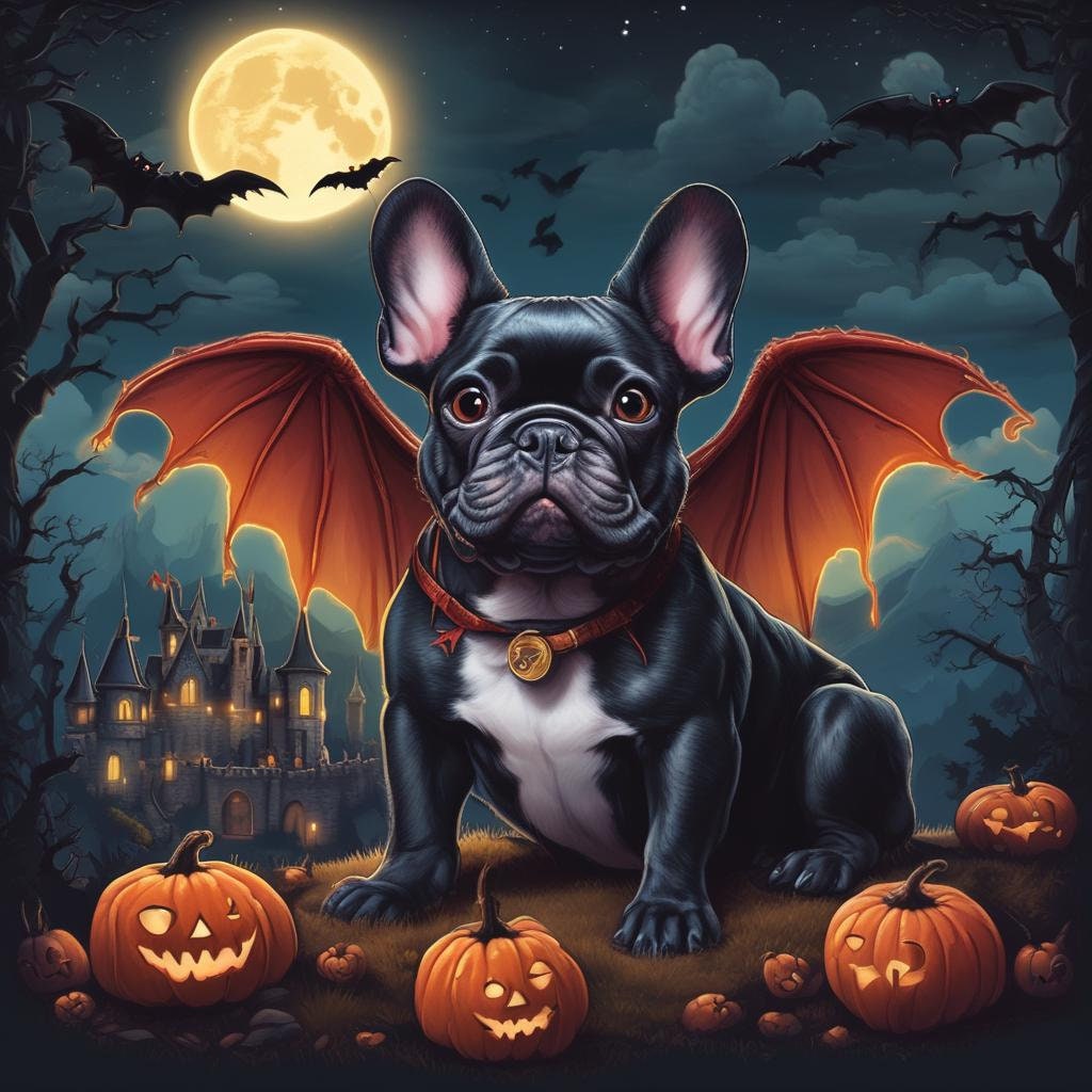 French Bulldog Halloween french Bulldog printable Halloween Dog Art ...