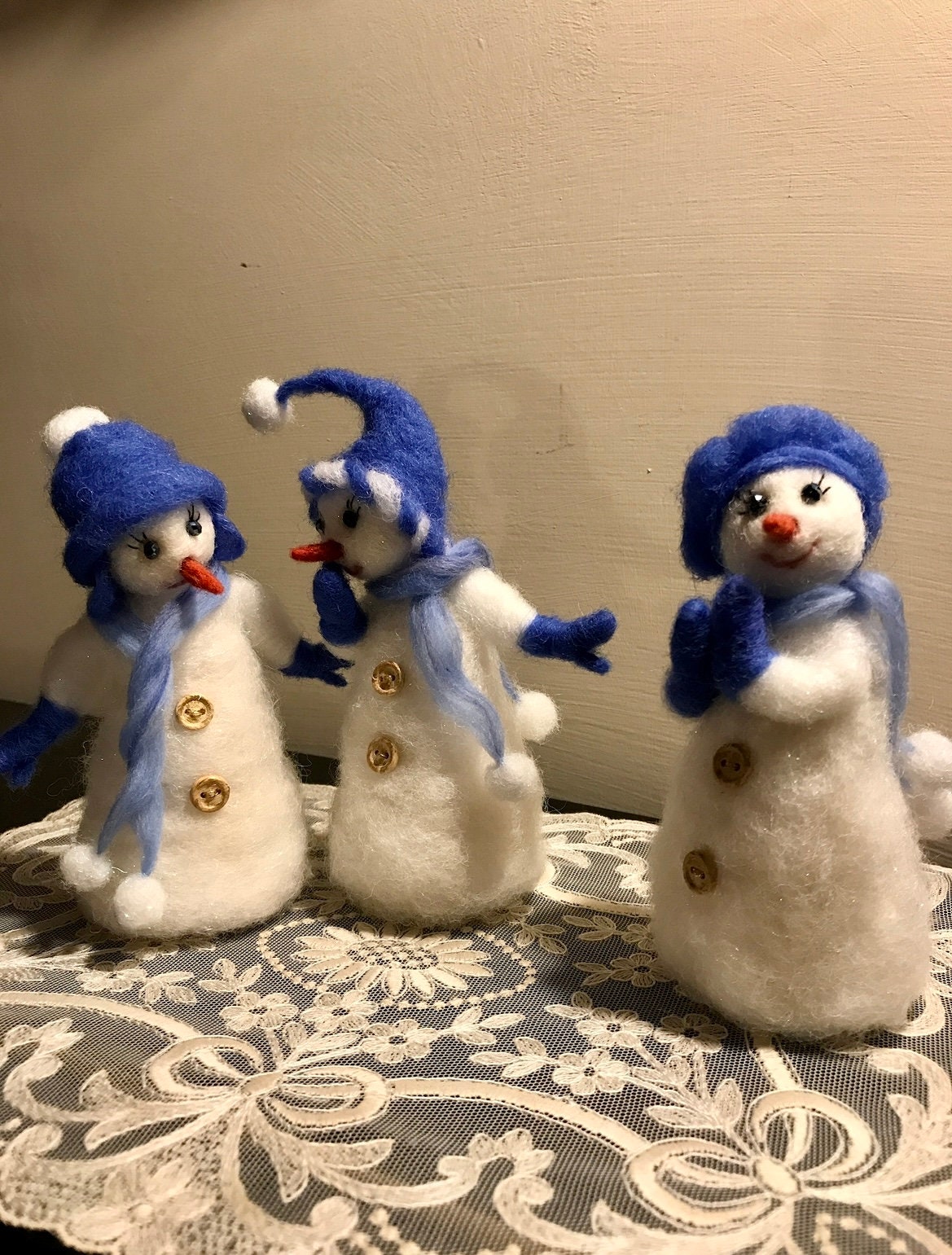 Needle Felted Snowman, Snow Girl, Christmas, Christmas Gift, Christmas ...