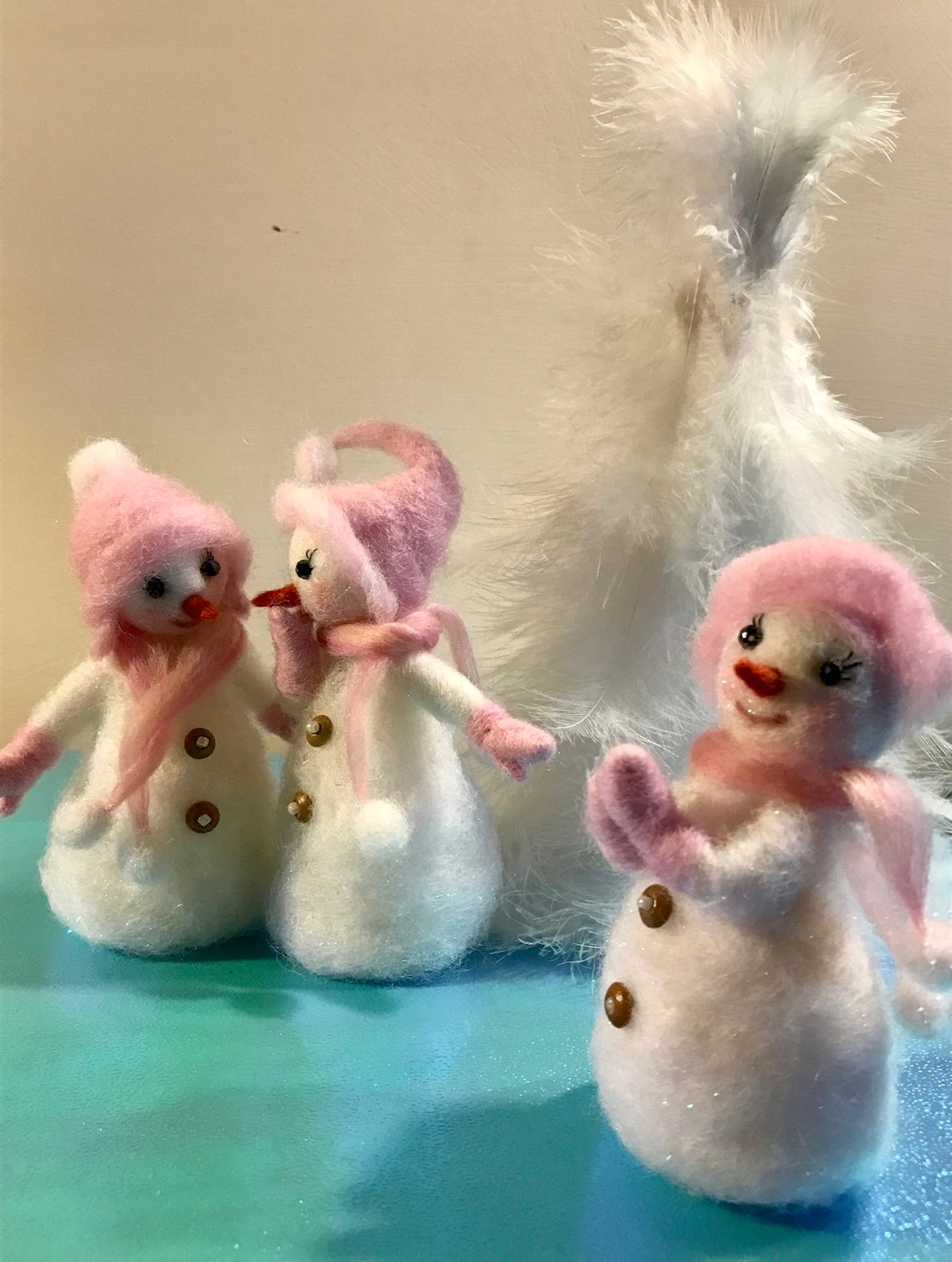 Needle Felted Snowman, Snow Girl, Christmas, Christmas Gift, Christmas ...