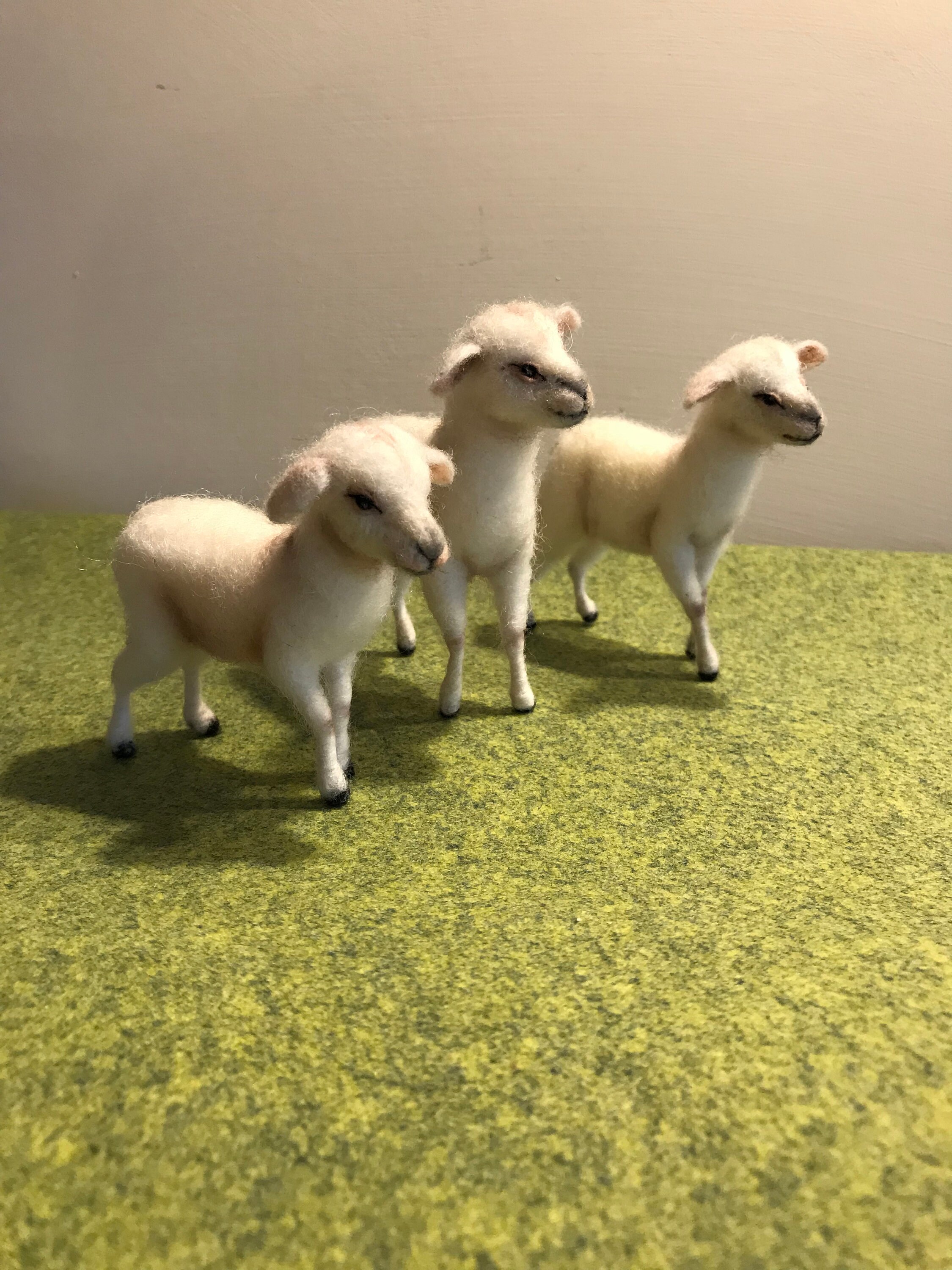 Needle Felted Sheep, Sheep, Wool Felt Sculpture, Wool Nativity Sheep ...