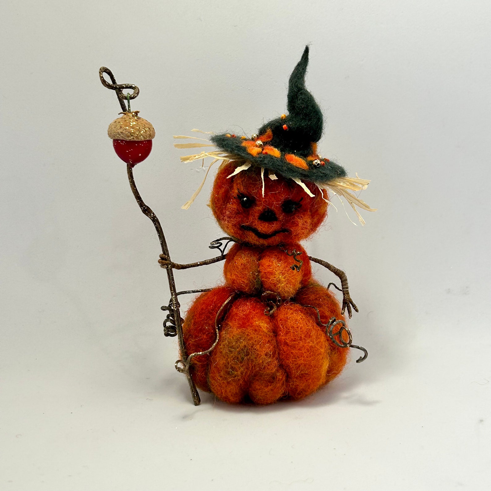 Needle Felted Pumpkin, Pumpkin, Felted Pumpkin, Halloween Decoration ...