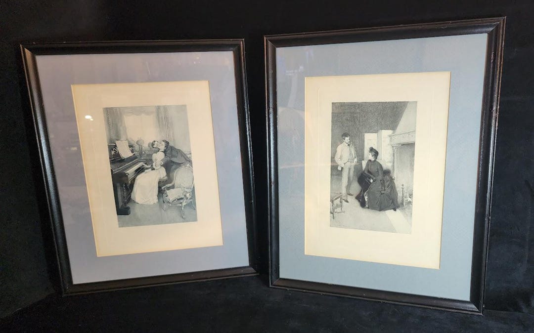 Vintage Albert Lynch Victorian Prints, Matted and Framed - Etsy