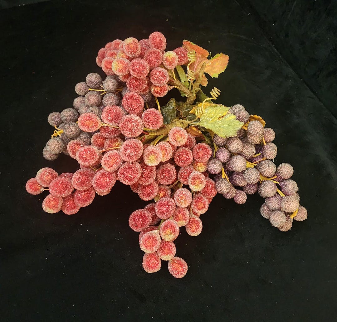 Vintage Sugar Beaded Grapes in Red and Purple - Etsy