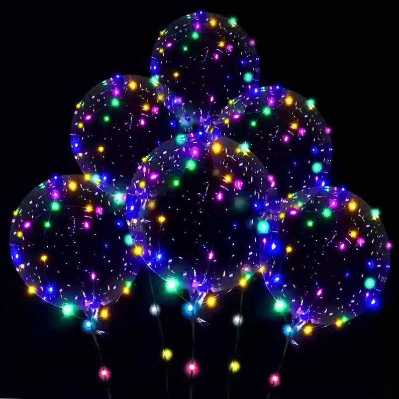 LED Ballon Multi-coloured Clear LED Light Reusable Ballon Party Light ...
