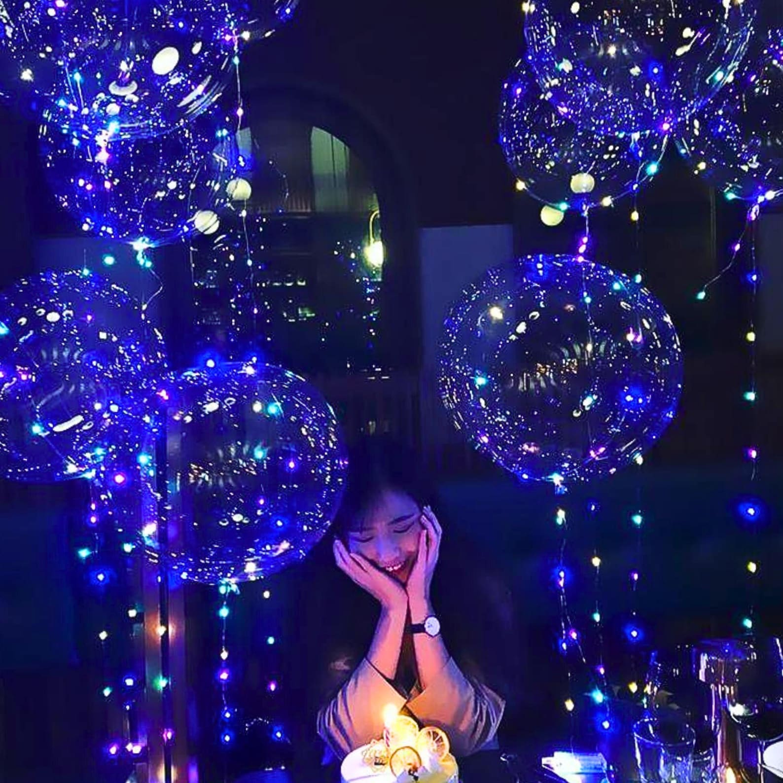 LED Ballon Multi-coloured Clear LED Light Reusable Ballon Party Light ...